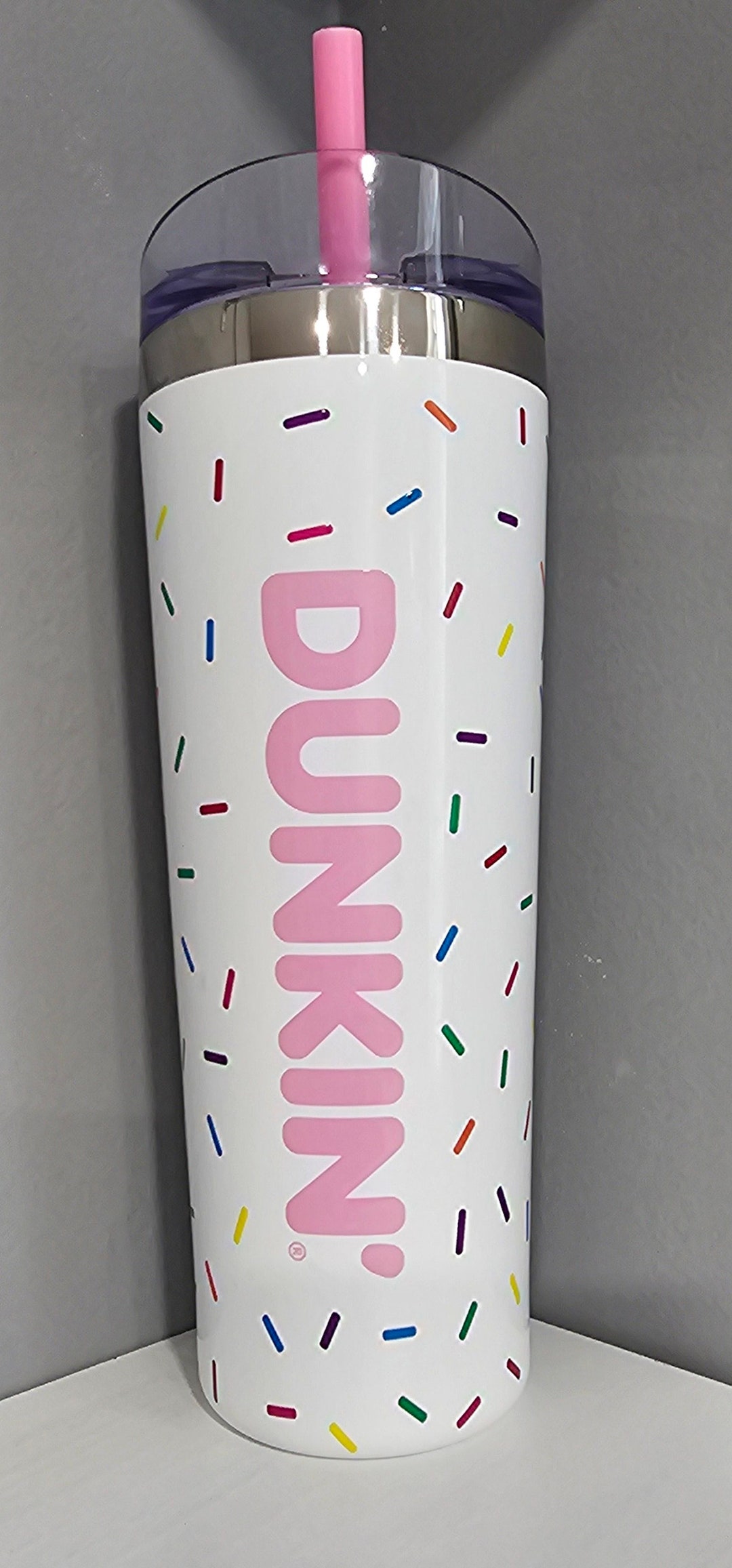 Dunkin Donuts Sprinkles Tumbler 24 Oz Tumbler - Etsy