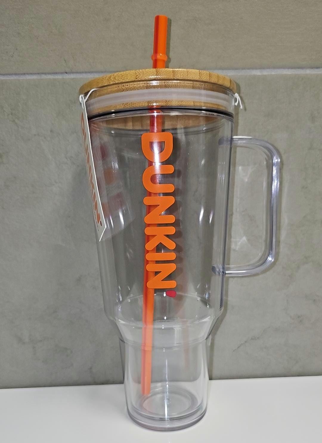 New Dunkin 40 Oz Double Wall Acrylic With Handle and Bamboo Lid - Etsy