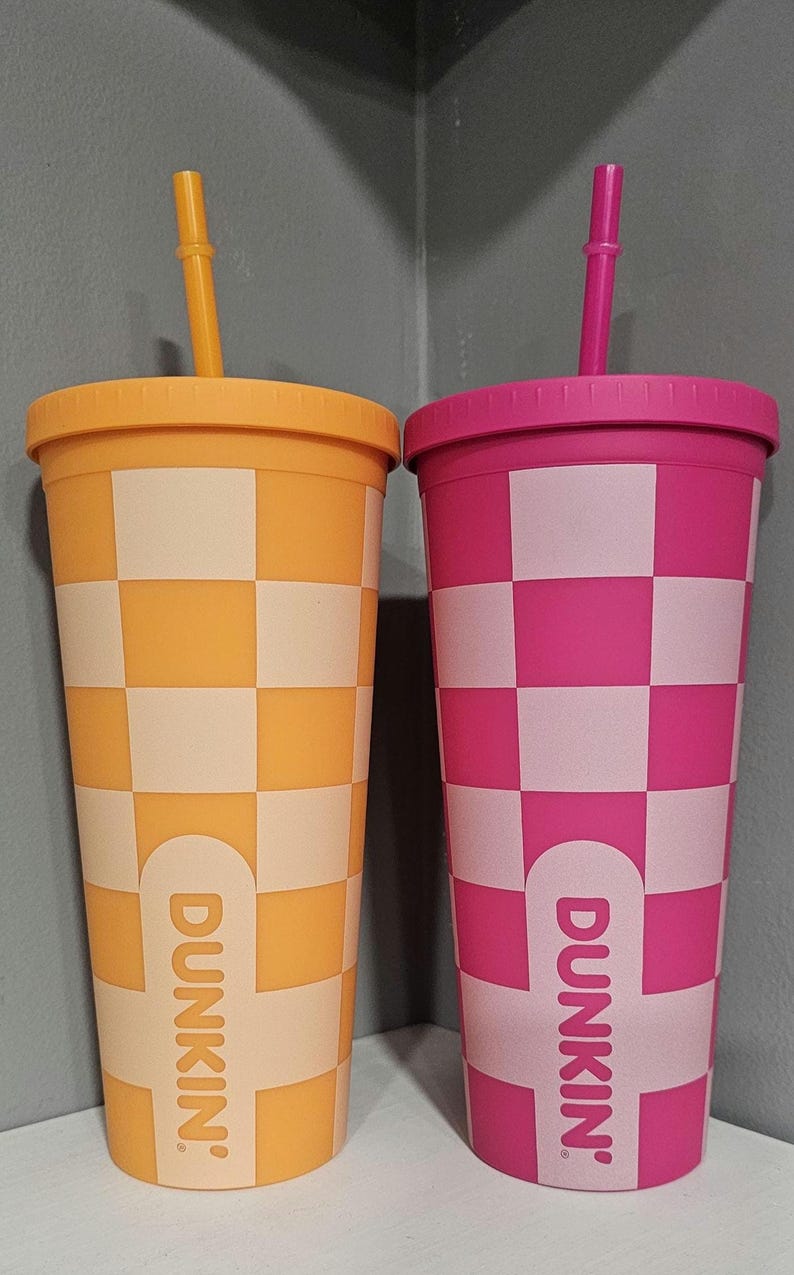Dunkin 24 Oz Checkered Sipper - Etsy