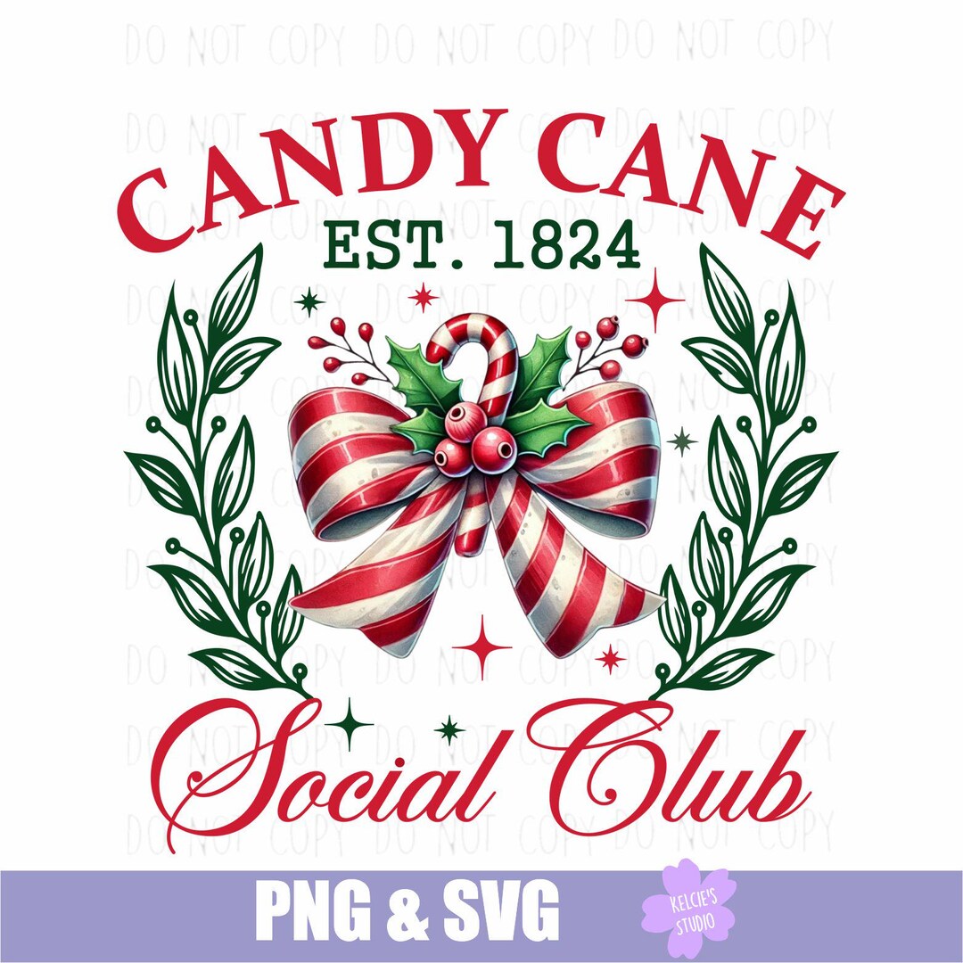 Candy Cane Social Club Png, Svg, Christmas Shirt Png, Cute Christmas ...