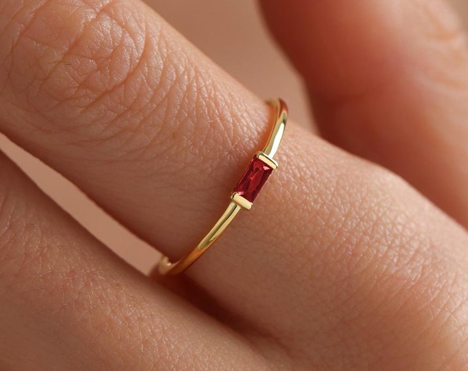 Birthstone Ring • dainty Gemstone Ring • Family Birthstone Ring • Personalized Birthstone Ring ...