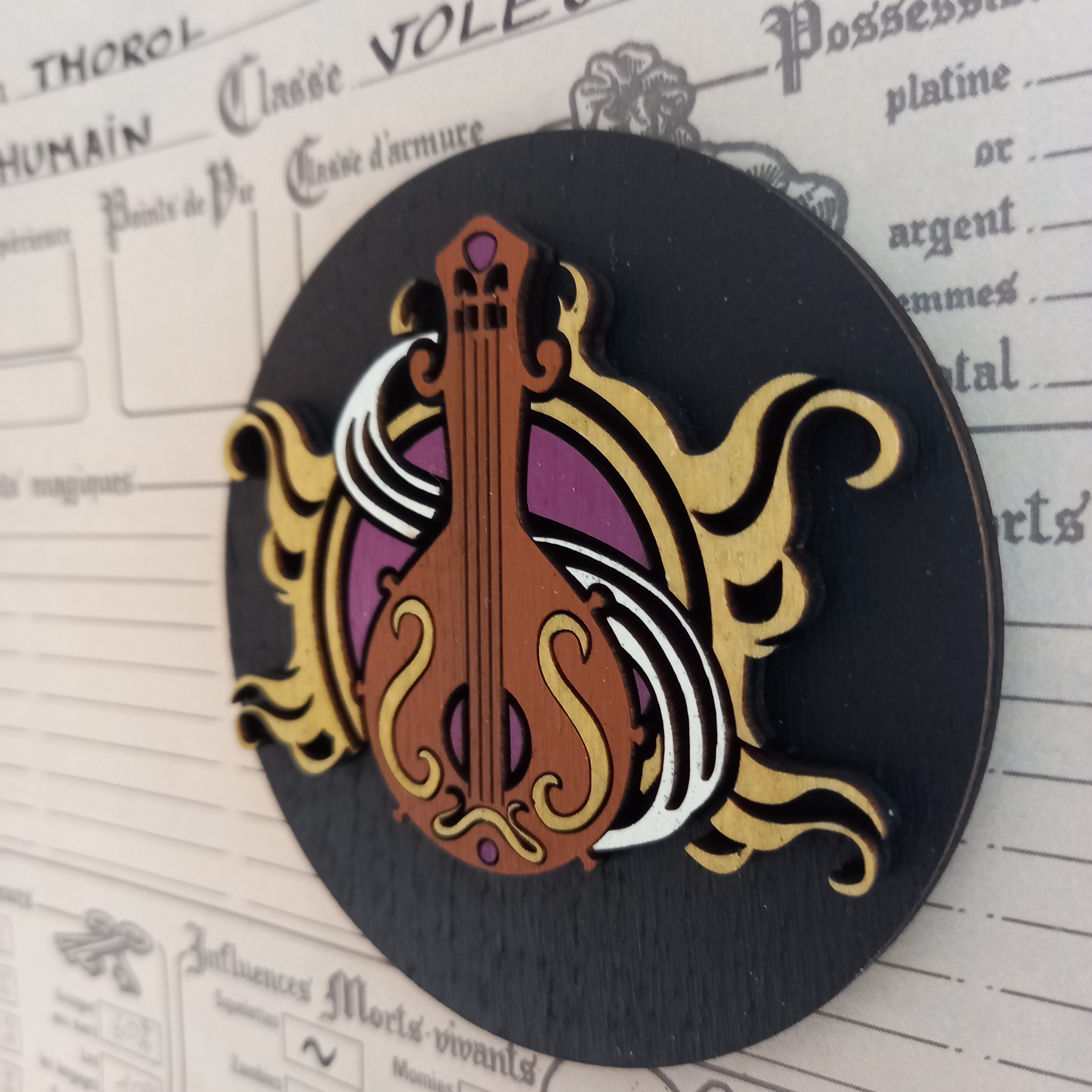 Magnet Baldur Gate 3 Classe Bard Dnd En Bois, Aimant Décoratif Bard D&d ...