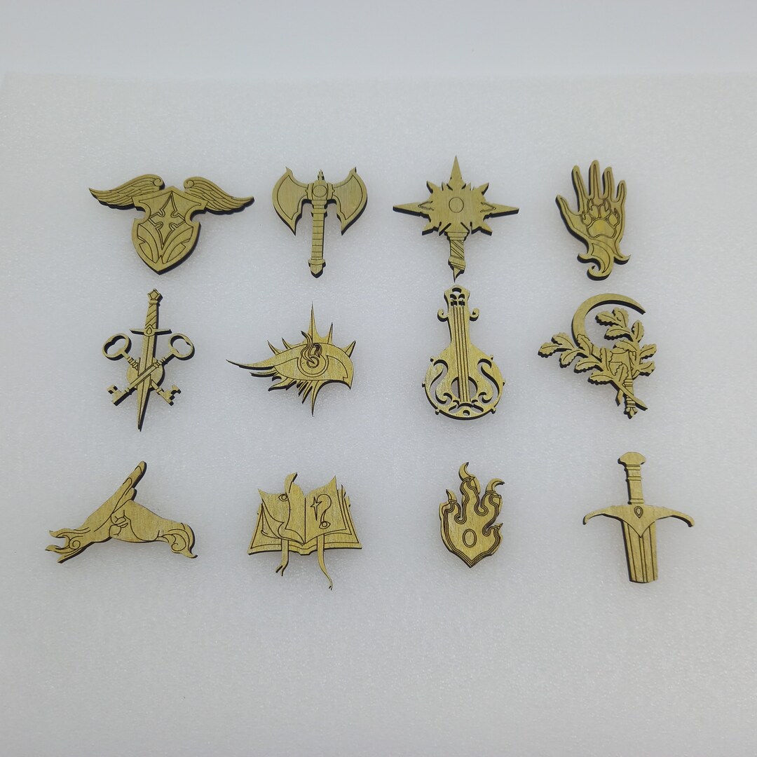 BG3 Dnd Wooden Pins Set of 12 Classes for Dungeon and Dragons RPG - Etsy