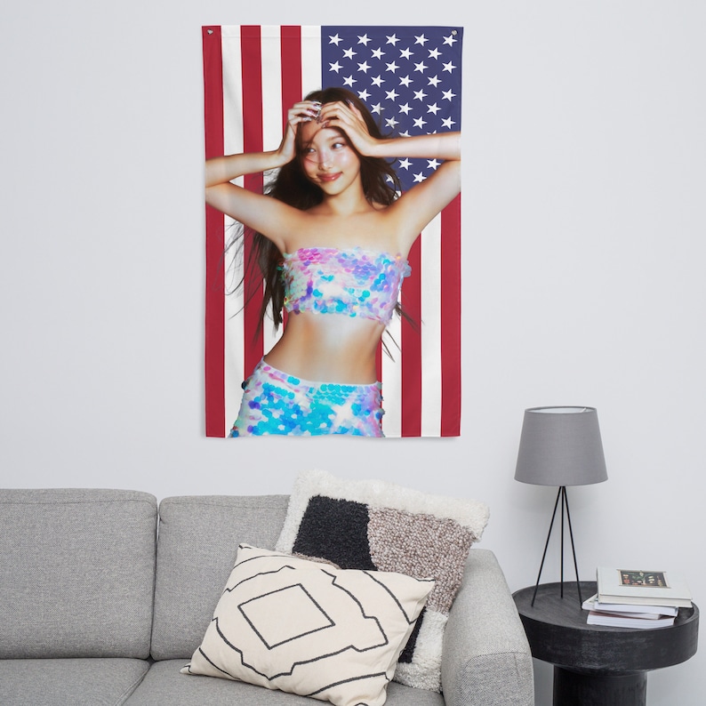 TWICE Im Nayeon USA Kpop American Flag Vertical Patriotic Tiktok Meme Trendy Room Tapestry ...