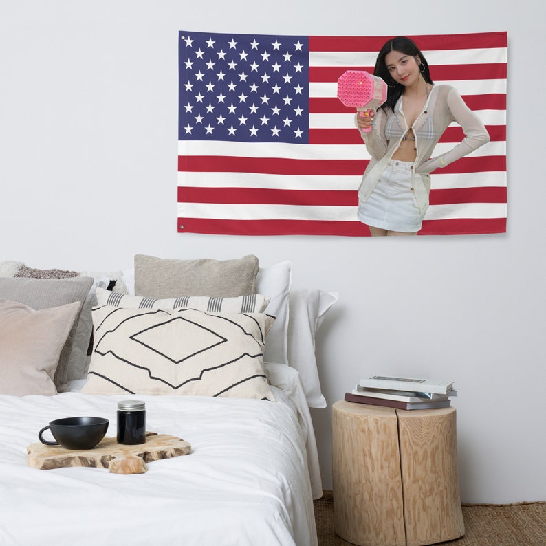 IZ*ONE Kwon Eunbi USA Kpop American Flag Tiktok Meme Trendy Room Tapestry Fanmade Subtle Kpop ...