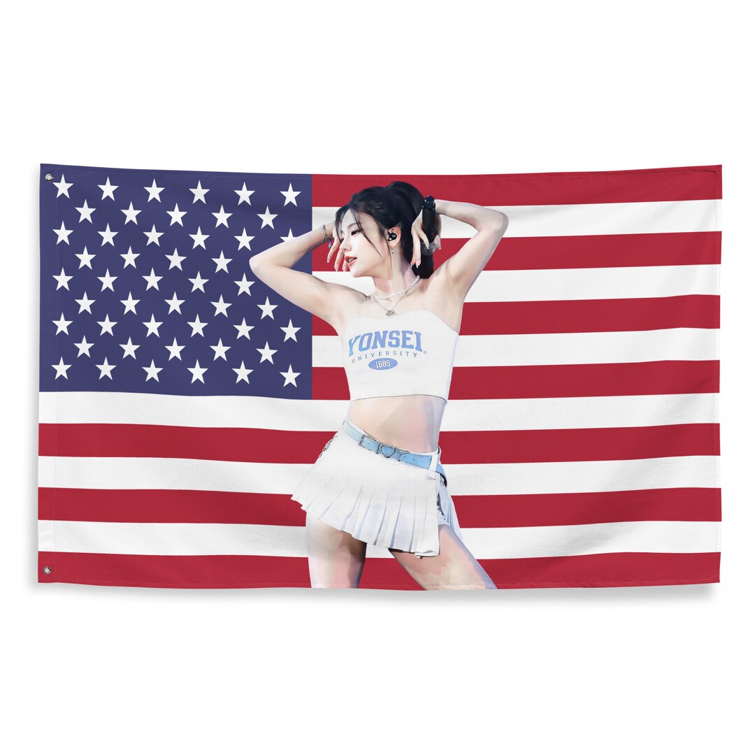 Yeji ITZY Kpop American Flag Standard Size Patriotic Tiktok Meme Trendy ...