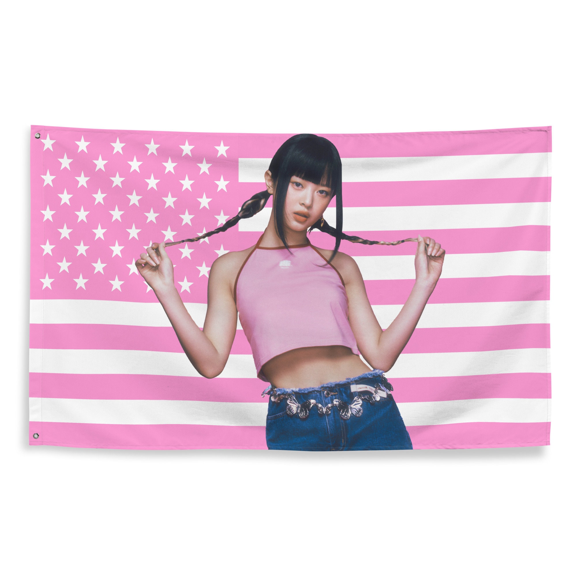 New Hanni Bunnies USA Kpop Pink American Flag Patriotic Tiktok Meme ...