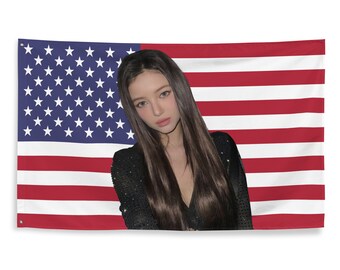 TWICE Tzuyu USA Kpop American Flag Patriotic Tiktok Meme Trendy Room Tapestry Fanmade Subtle ...