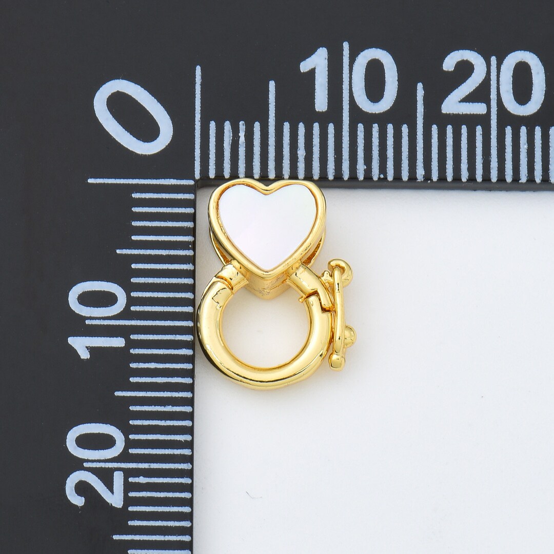 MOP Shell Inlay Heart Clasp With 18k Gold With Safely Buckle Double ...