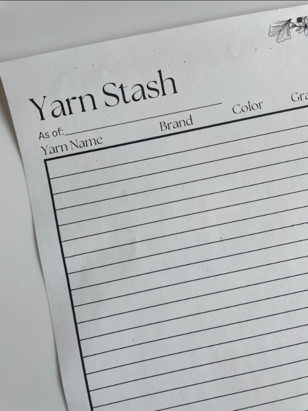 Yarn Stash Organizer PDF Printable Page - Etsy