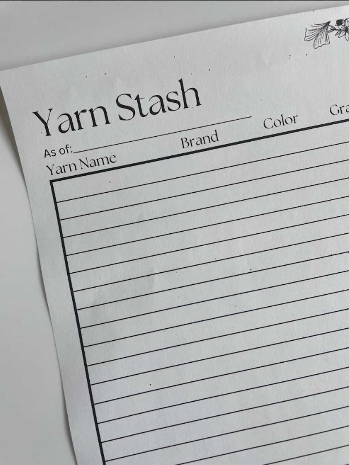 Yarn Stash Organizer PDF Printable Page - Etsy