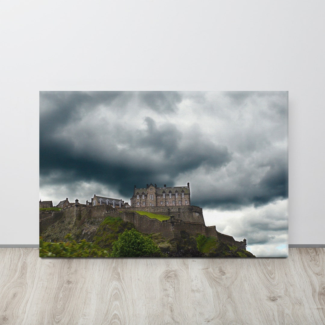 Edinburgh Castle Storm Canvas - Etsy