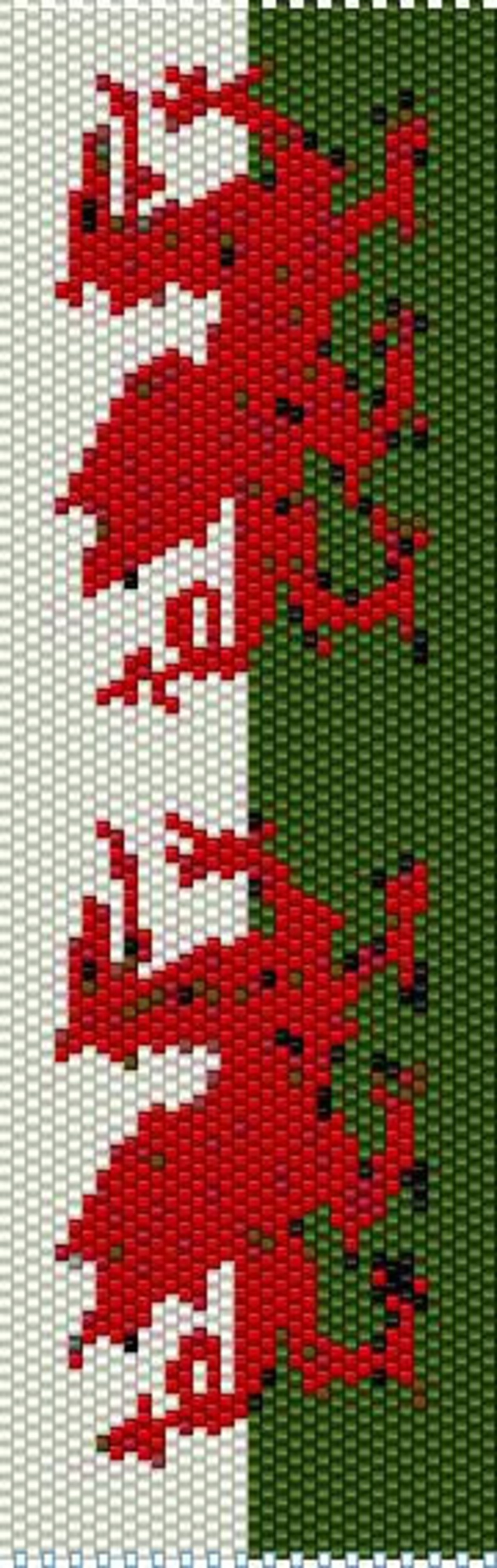 BPWF0001 Welsh Flag Even Count Single Drop Peyote Cuff/bracelet Pattern ...