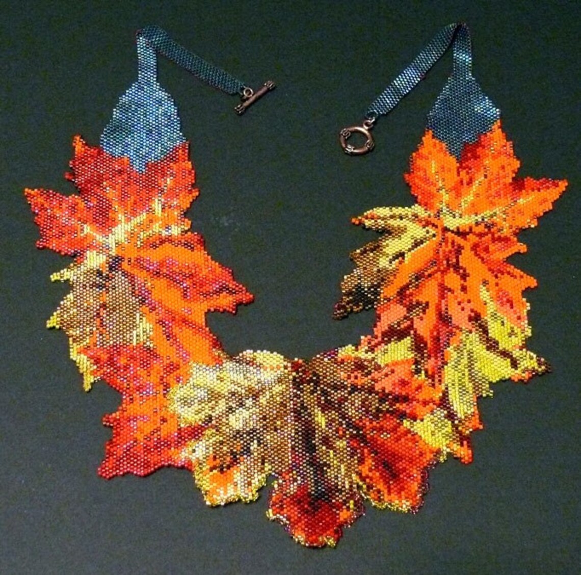 Peyote Stitch Pattern for Autumn Leaves Necklace - Etsy