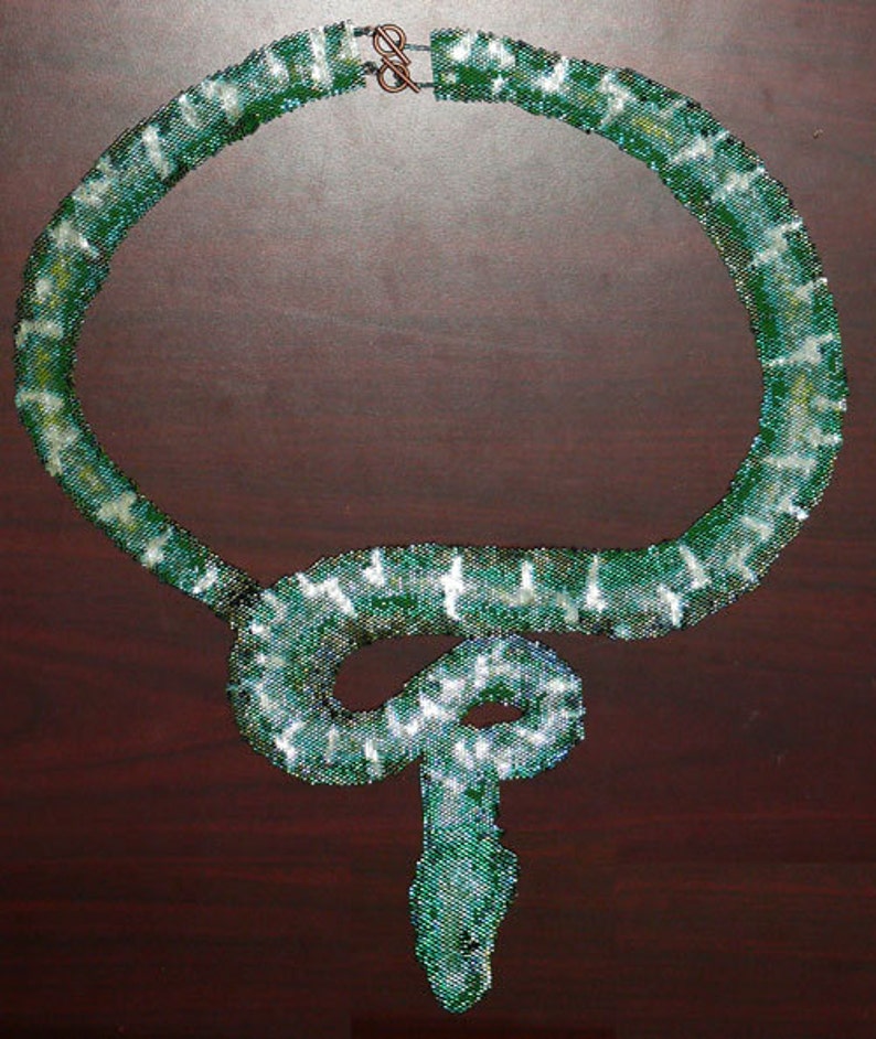 Peyote Stitch Pattern for Emerald Tree Boa Necklace - Etsy