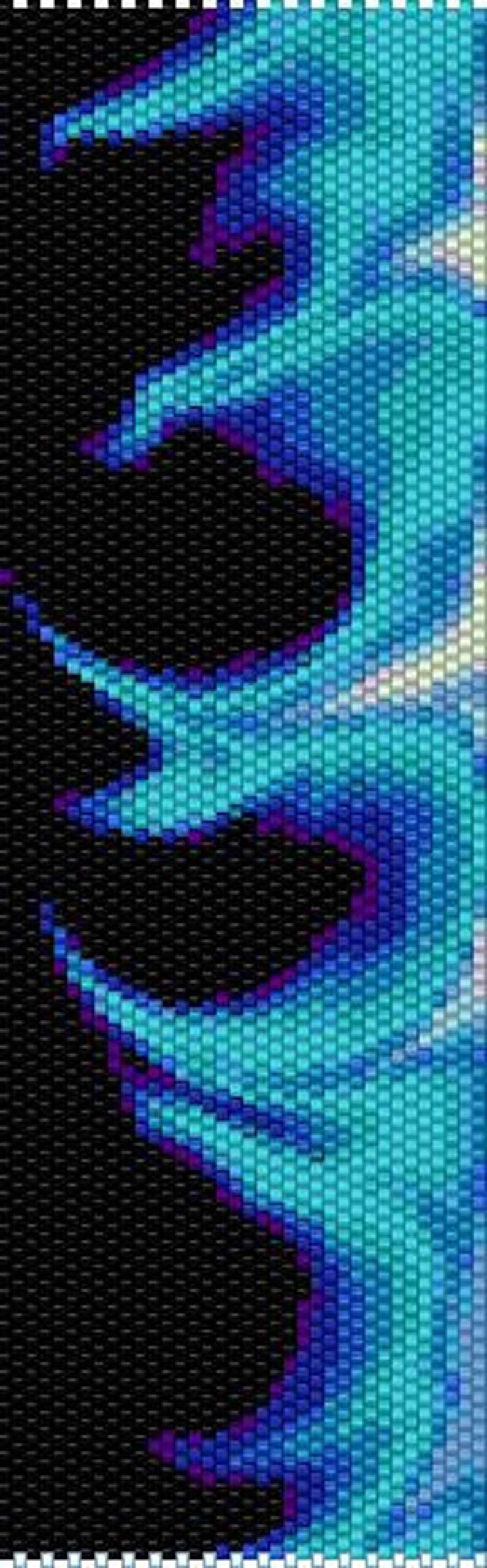 BPBF0002 Blue Flame Even Count Single Drop Peyote Cuff/bracelet Pattern ...