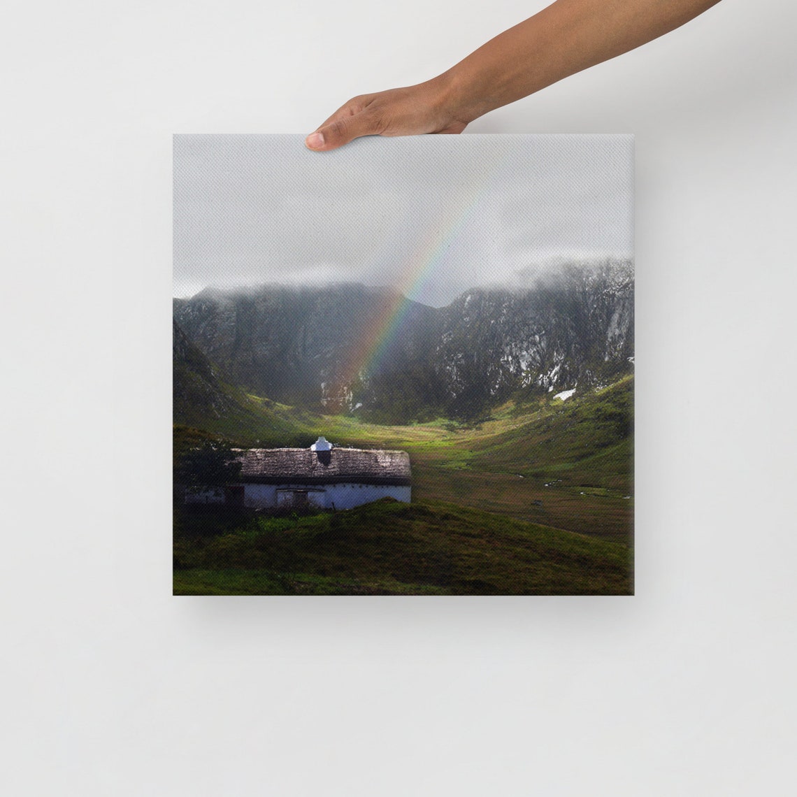 Rainbow Cottage Canvas - Etsy