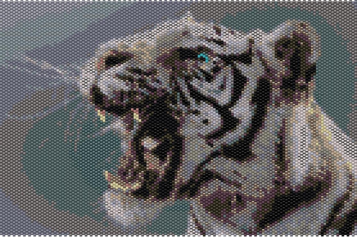 Peyote Stitch PATTERN for Roaring White Tiger - Etsy
