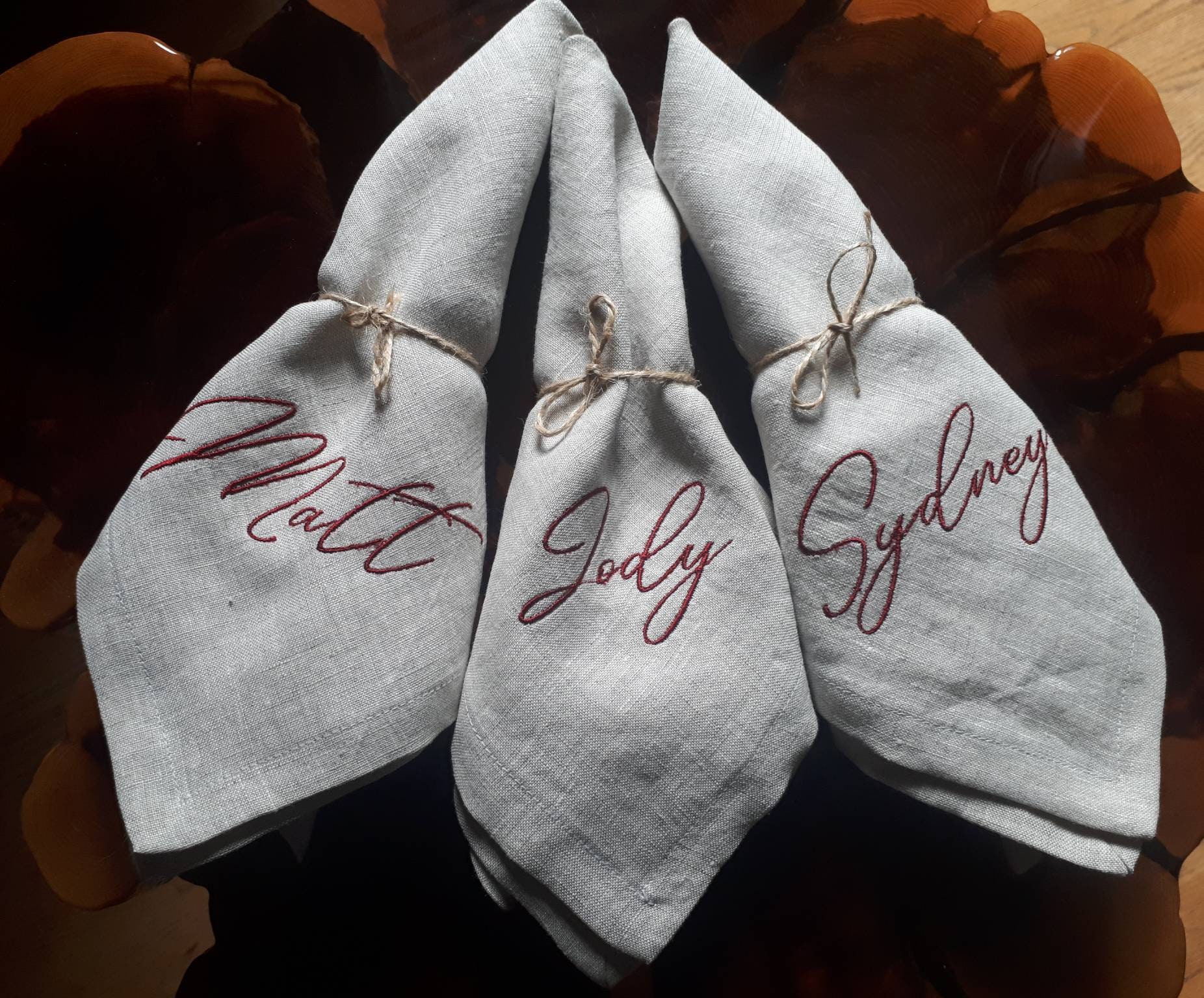 Embroidered Cocktail Napkins - Etsy