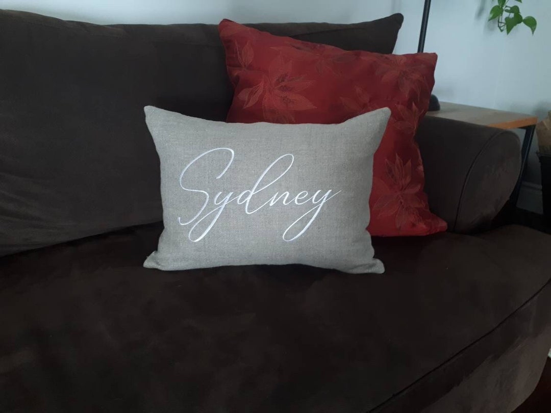 Personalized Embroidered Linen Name Pillow, Child Name Pillow, Custom ...