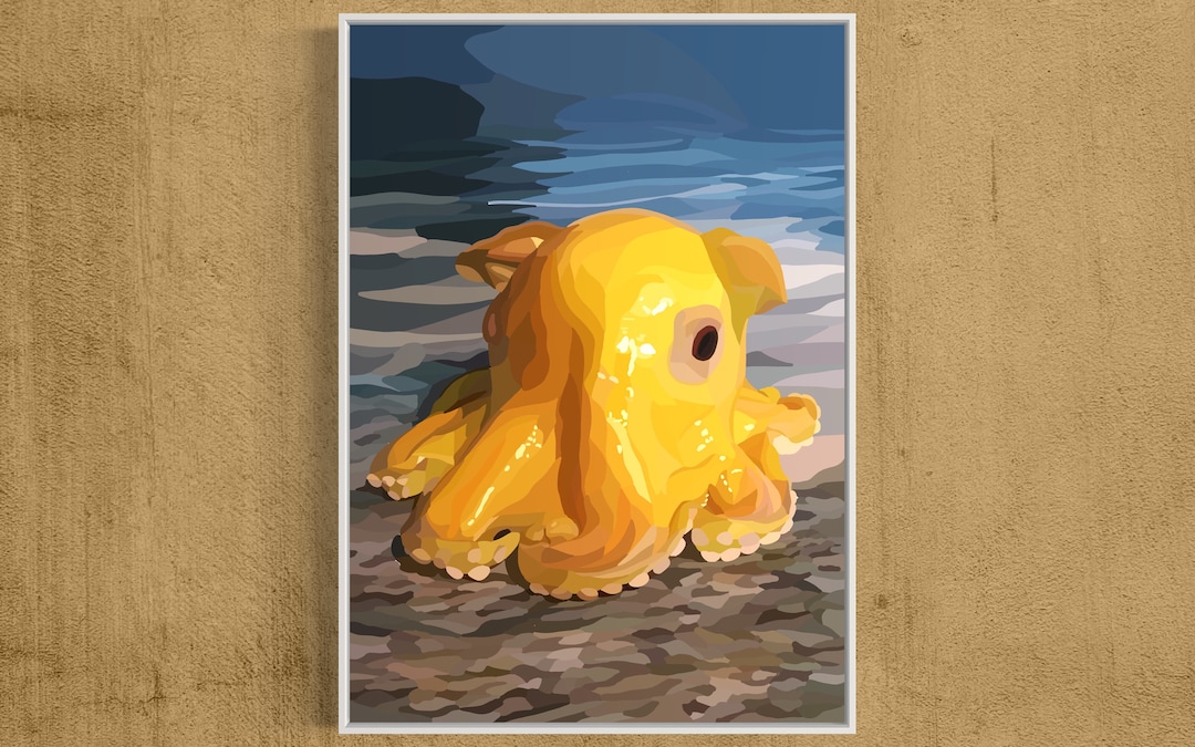 Flapjack Octopus Portrait, Hand-illustrated, Digital Art Print ...