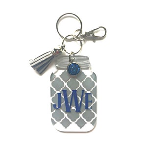 Mason Jar Keychain, Personalized Keychain for Women, Acrylic Keychains ...