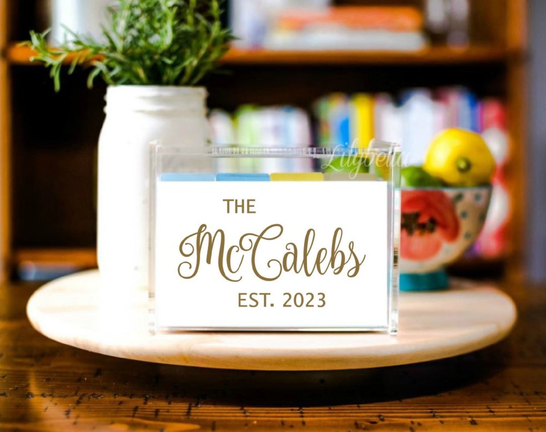 Personalized Recipe Boxes, Acrylic Recipe Box, Recipe Card Storage ...