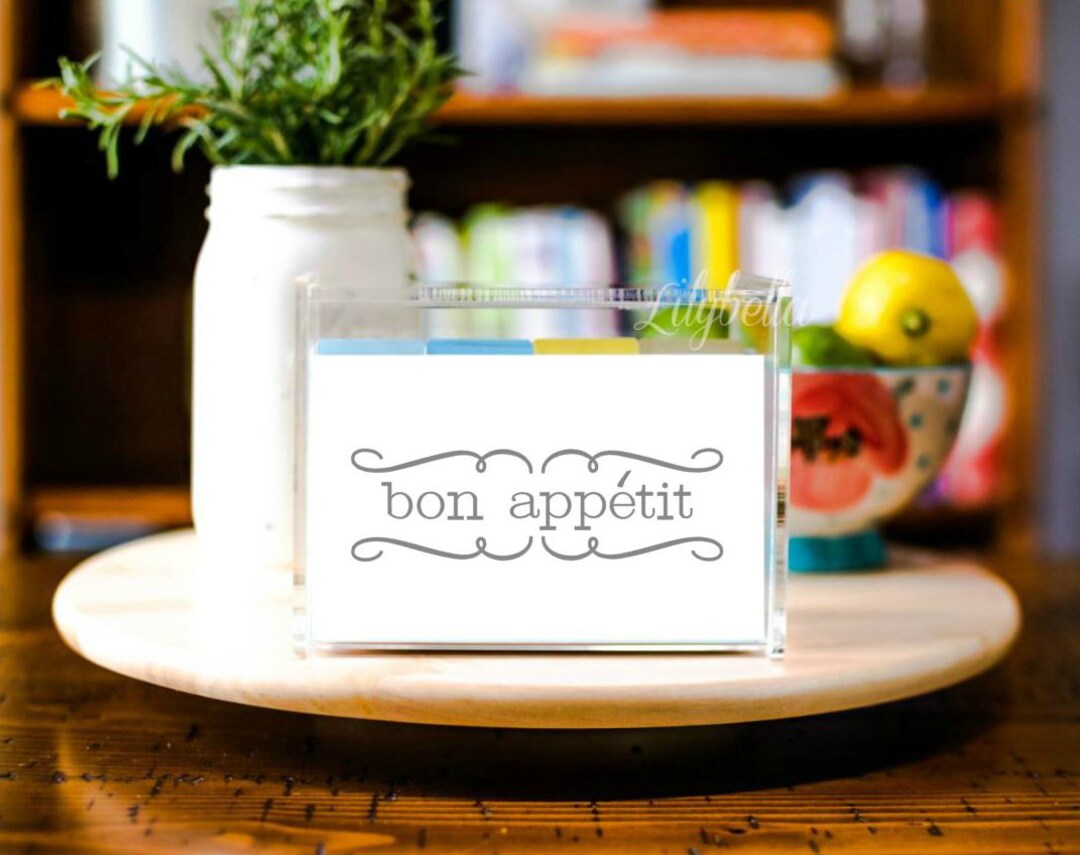 Modern Recipe Box, Acrylic Recipe Card Storage, Recipe Box, Recipe Box ...