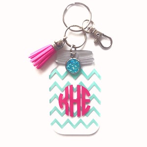 Mason Jar Keychain, Personalized Keychain for Women, Acrylic Keychains ...
