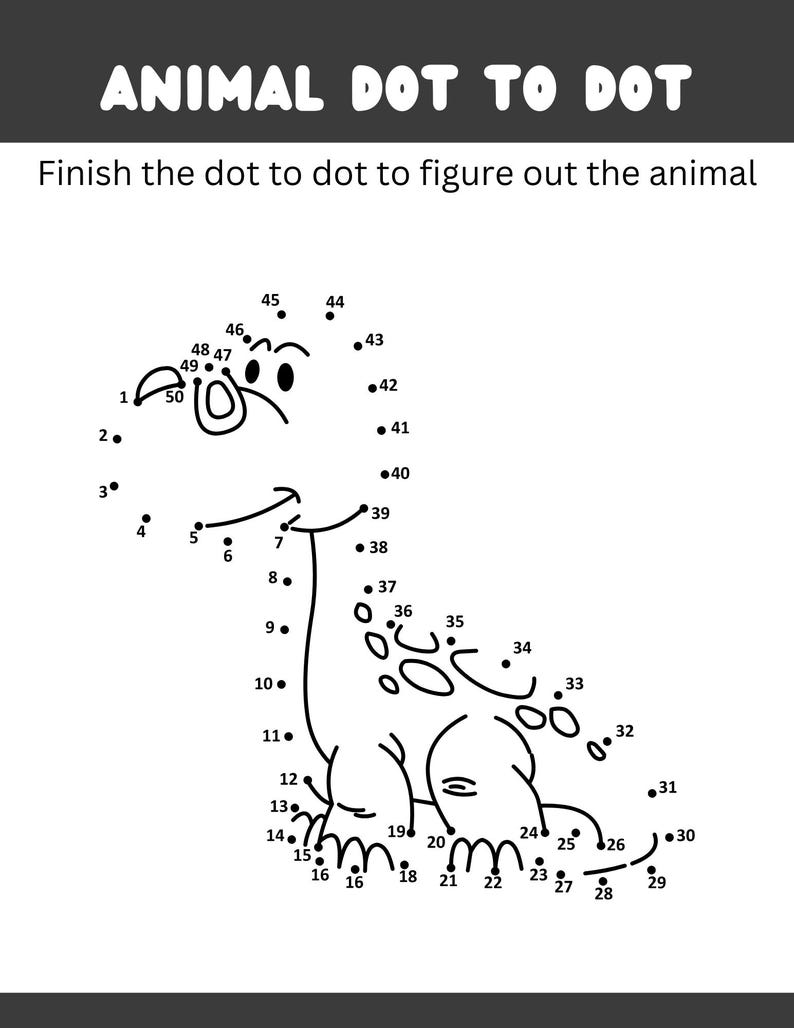 Dot to Dot-animal Dot to Dot- Elementary Education- Coloring Page ...