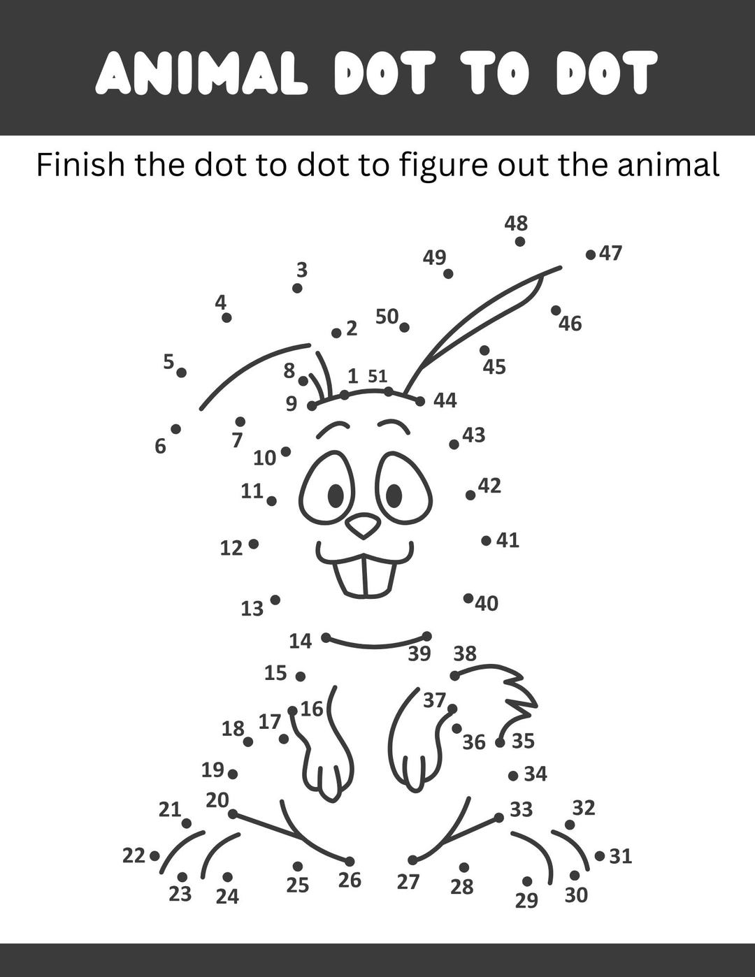 Dot to Dot-animal Dot to Dot- Elementary Education- Coloring Page ...