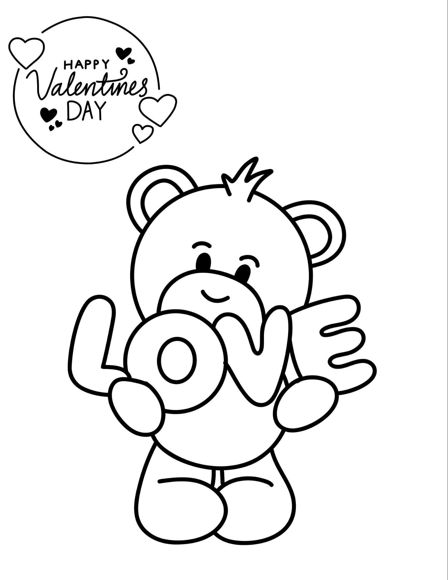 Valentine's Day Coloring Pages for Kids, Preschool Vday Activities ...