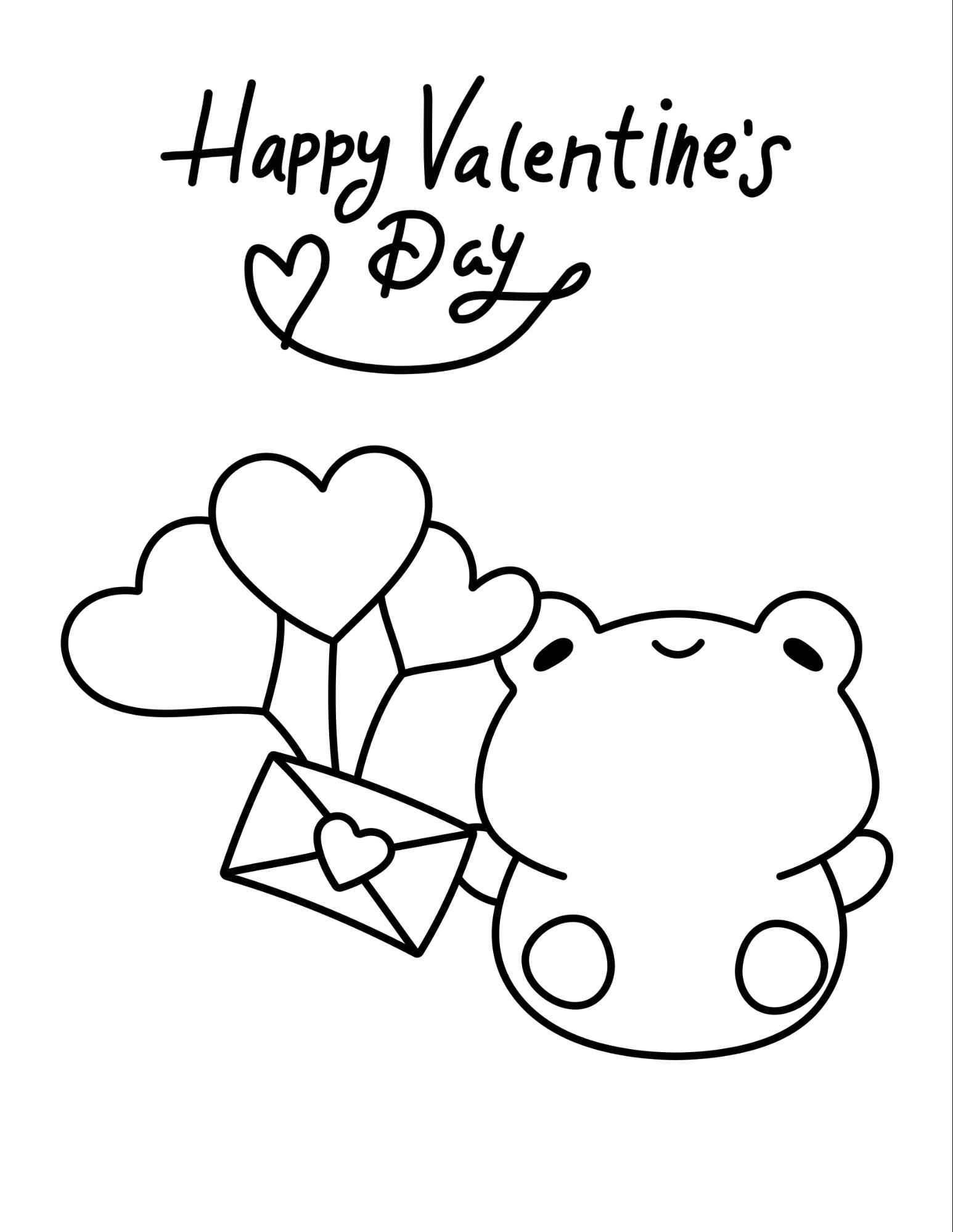 Valentine's Day Coloring Pages for Kids, Preschool Vday Activities ...