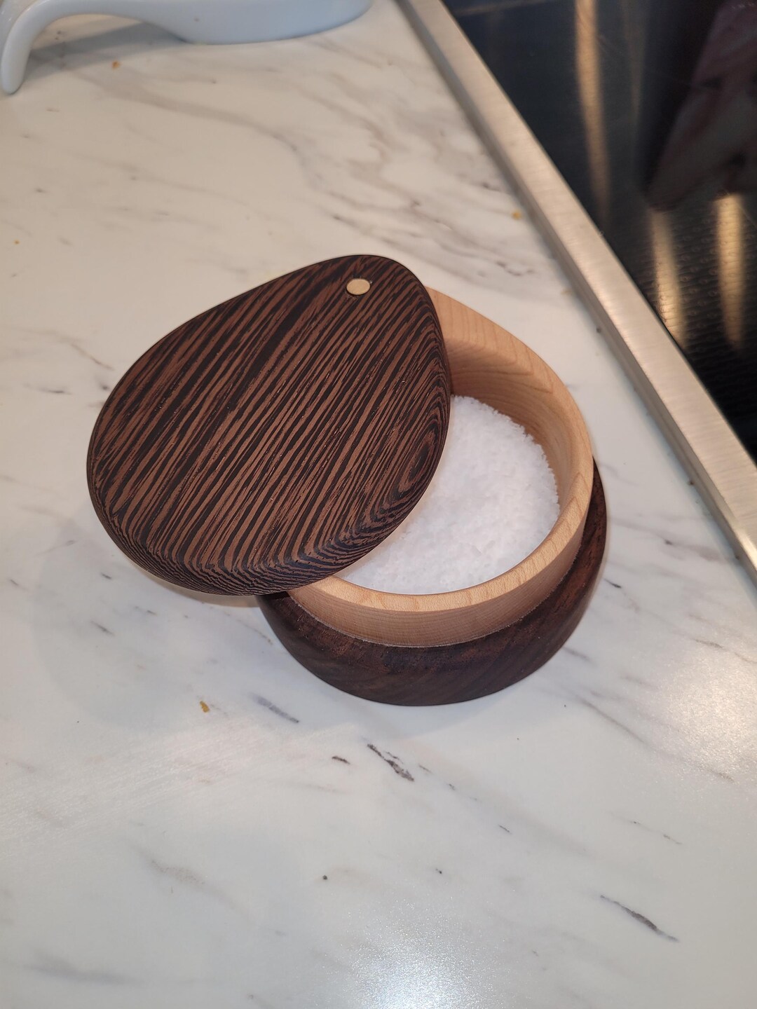 Solid Wood Salt Cellar, Salt Bin, With Available Personalization in ...