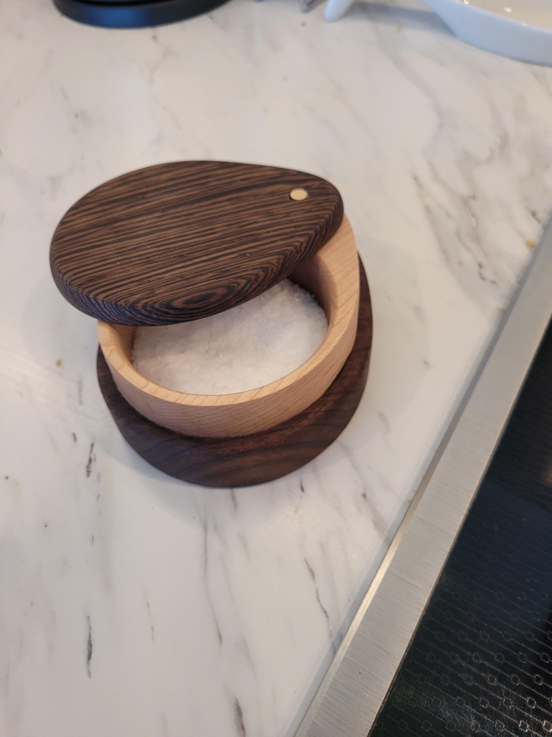 Solid Wood Salt Cellar, Salt Bin, With Available Personalization in ...