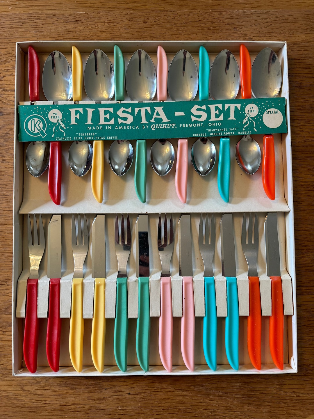 24 Piece "fiesta-set" Mid Century Stainless Steel Silverware Set Made ...