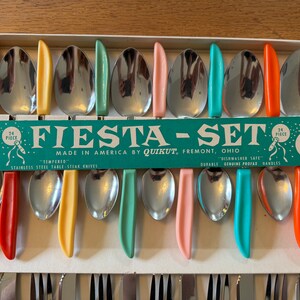 24 Piece "fiesta-set" Mid Century Stainless Steel Silverware Set Made ...