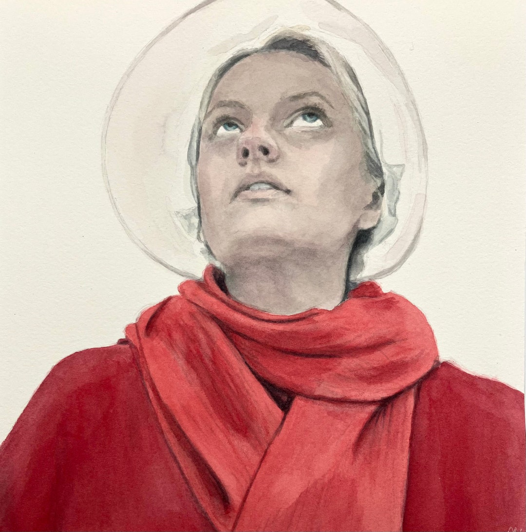 Handmaids Tale-june Osborne at the Wall Watercolor Painting by - Etsy