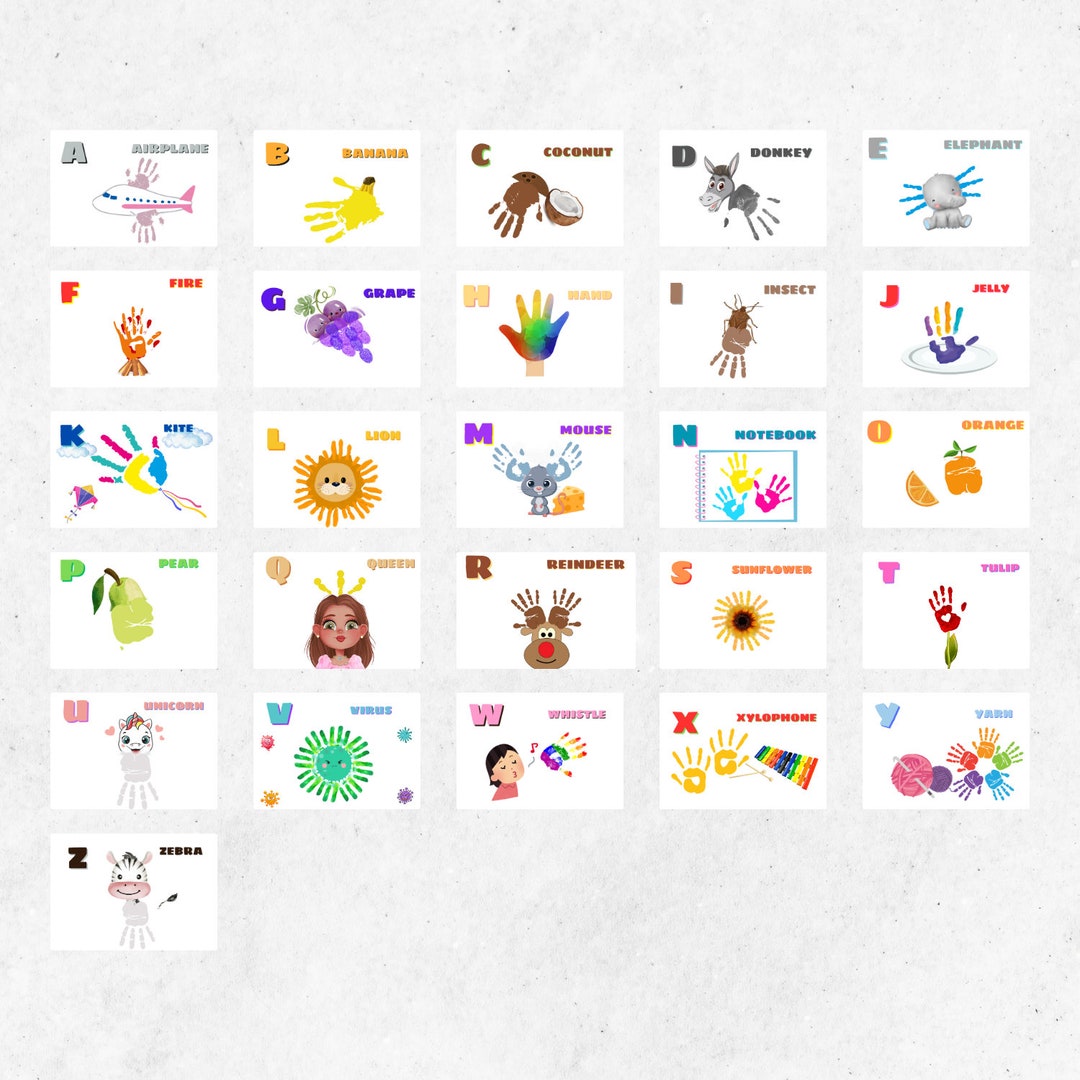 Alphabet Footprint Handprint Feet Foot Art Craft /handprint ABC / Kids ...