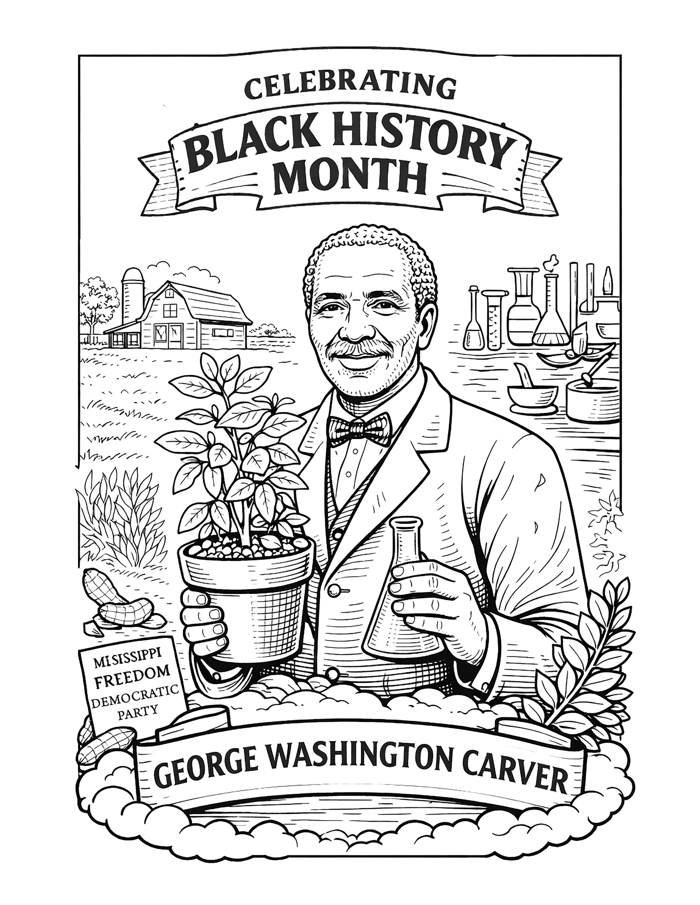 George Washington Carver Coloring Page | Black History Month Printable ...