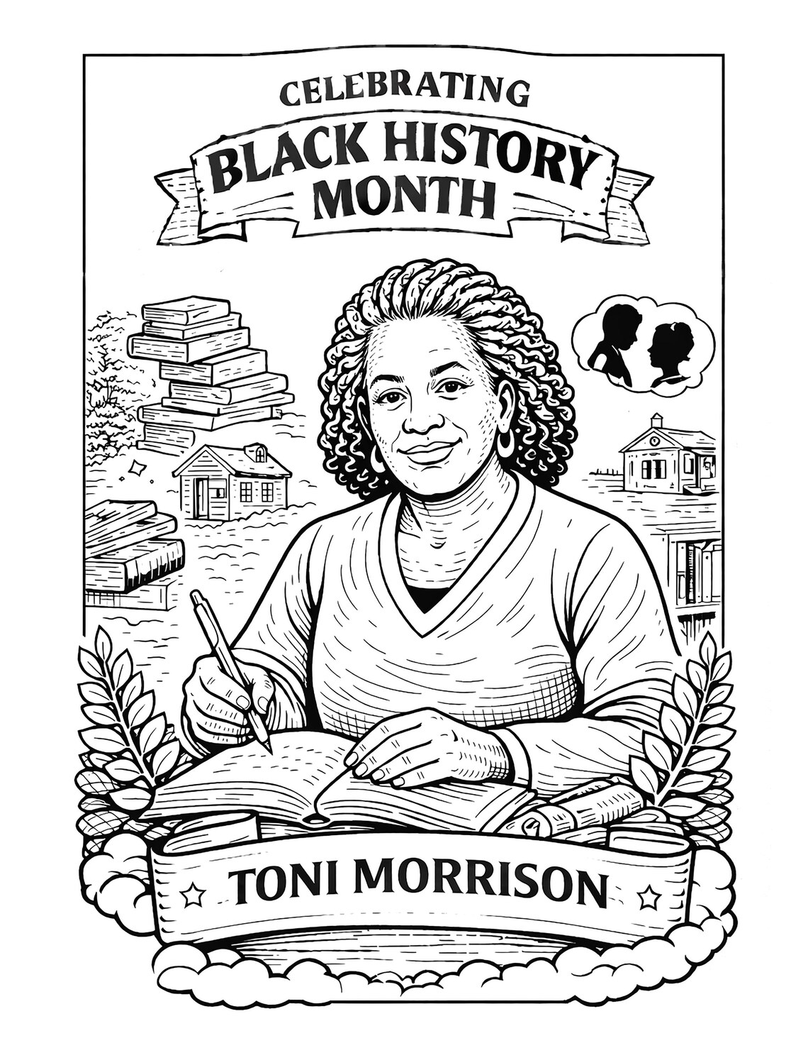 Toni Morrison Coloring Page | Black History Month Printable | Author ...