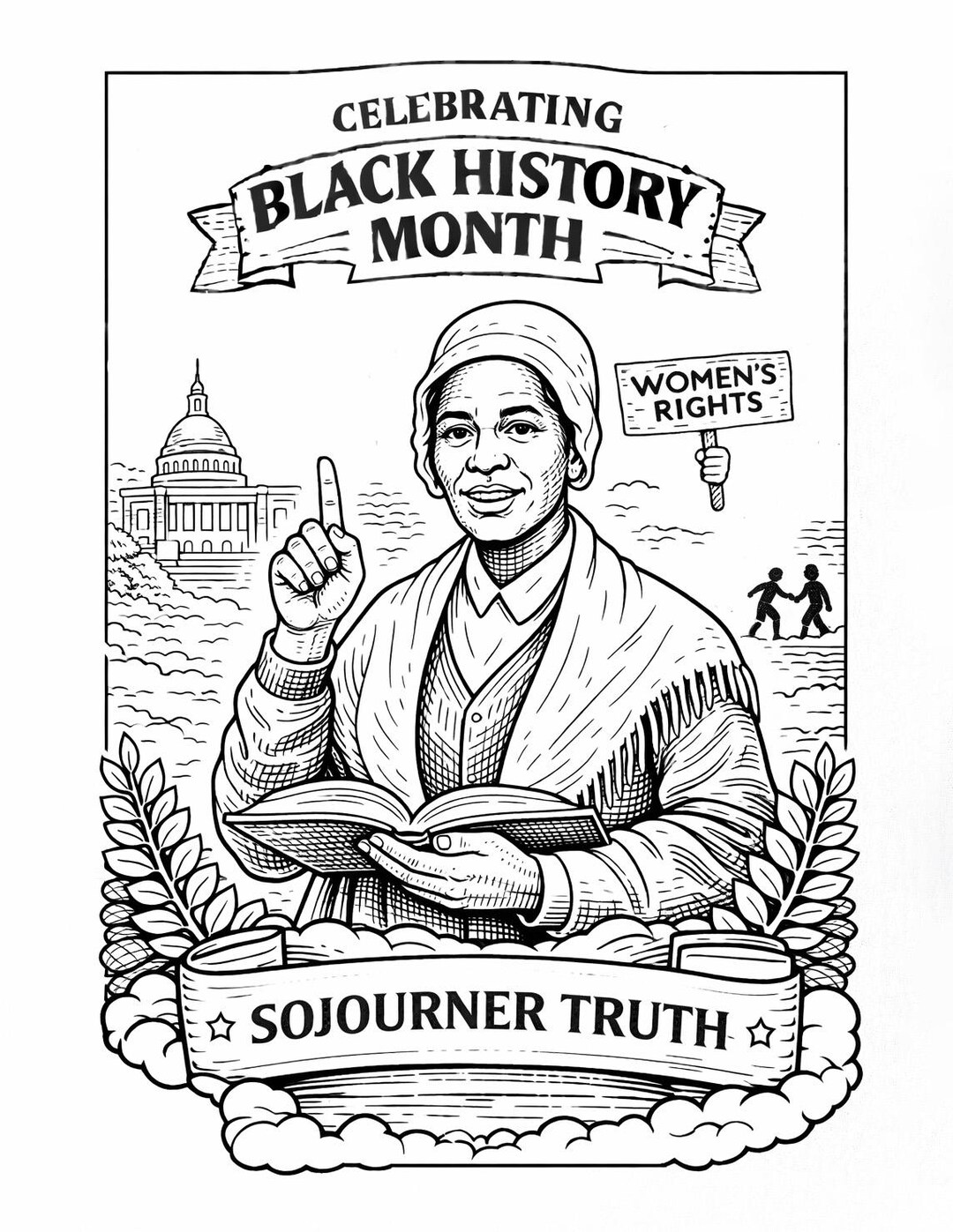 Sojourner Truth Coloring Page | Black History Month Printable | Women’s ...
