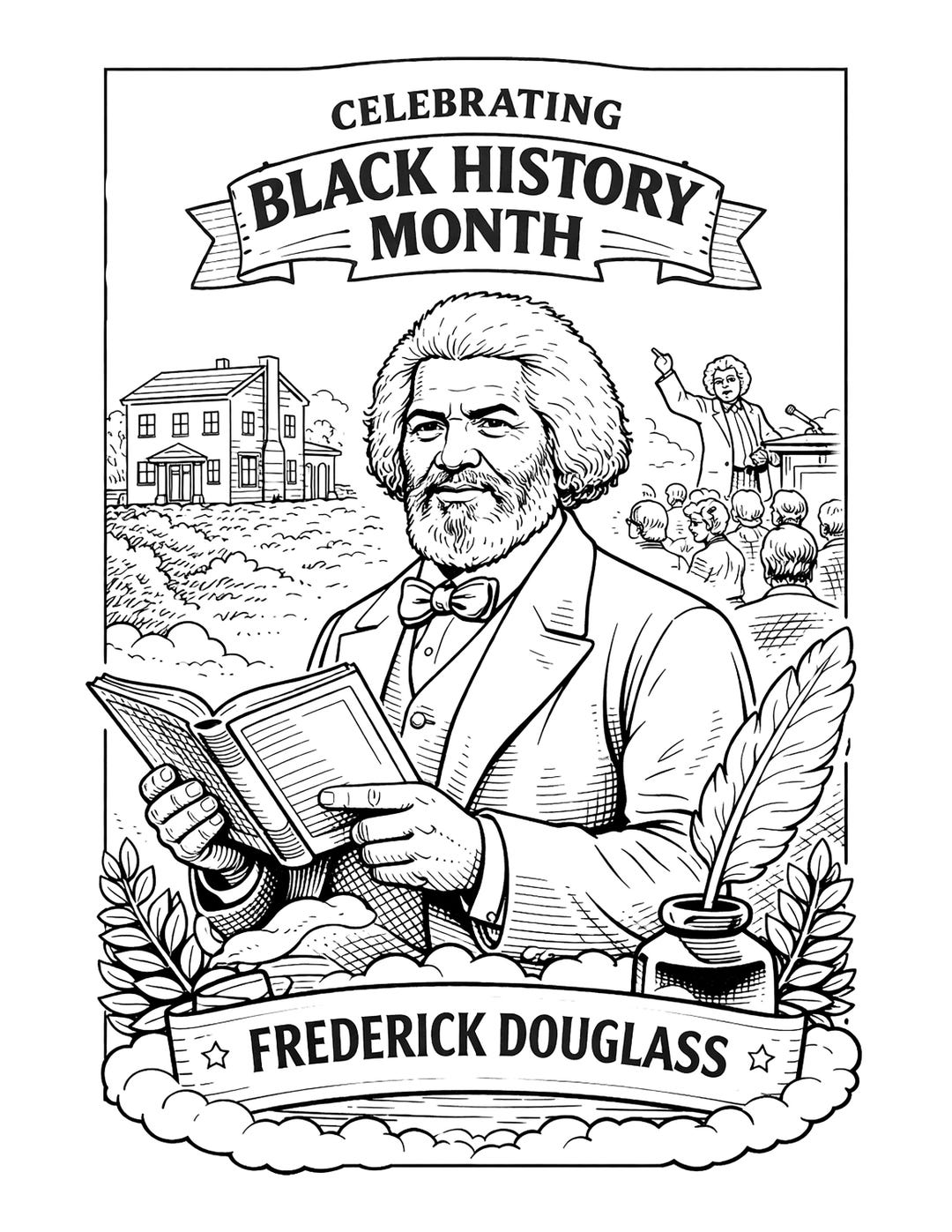 Frederick Douglass Coloring Page | Black History Month Printable ...