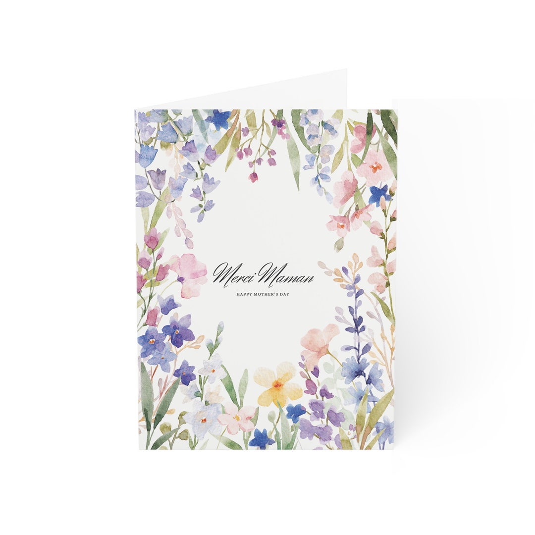 Mother's Day Card Gift for Mom Flowers merci Mamon - Etsy