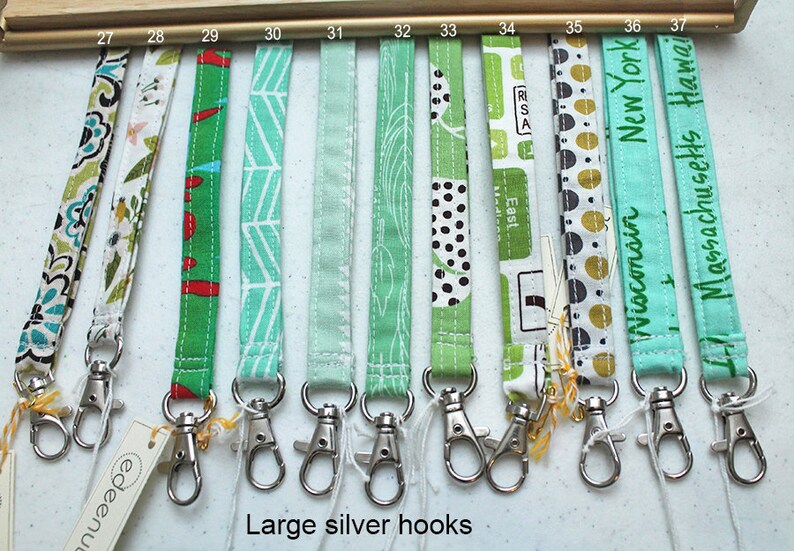 Keychain, Key Fob. BLUE and GREEN Fabrics With Swivel Clip. Key Ring ...