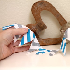 Gray and Aqua Mini Pennant Flags / Blue Wedding Bunting / Party ...