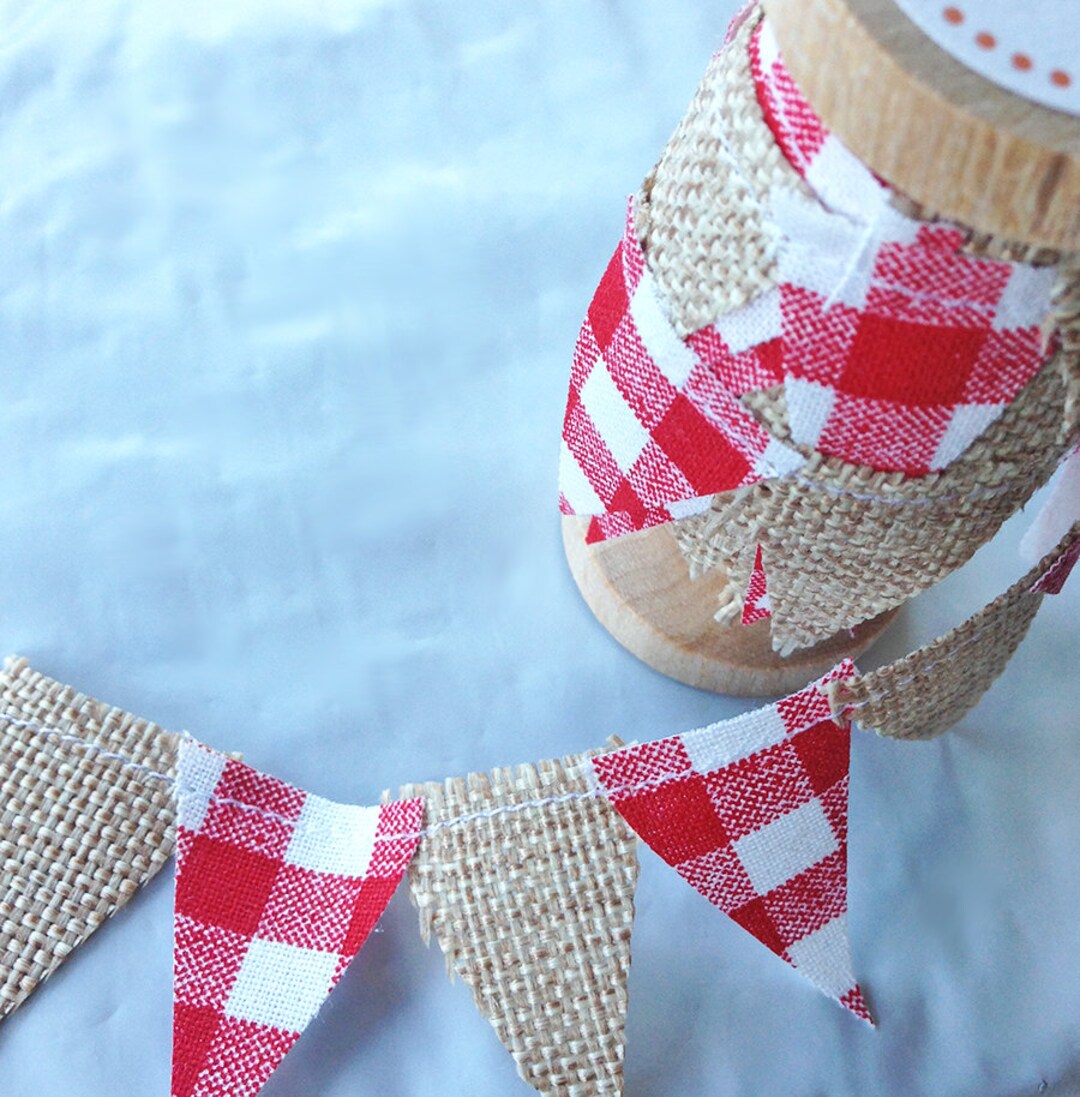 Farm Banner, Western Bunting, Burlap Mini Bunting, Cake Bunting, Red ...