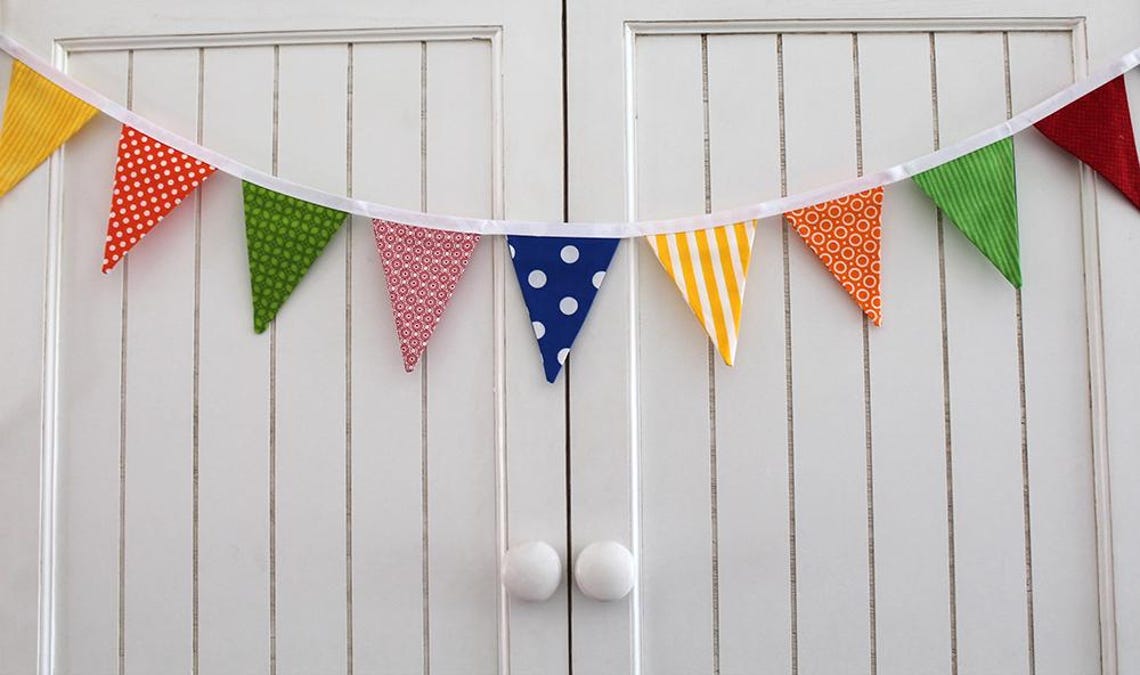 Party Bunting. Circus Decoration. Fabric Banner. Photo Prop. Pennant ...
