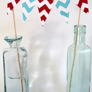 Lime Green Navy Blue Mini Pennant Flags / Blue Wedding Bunting / Party ...