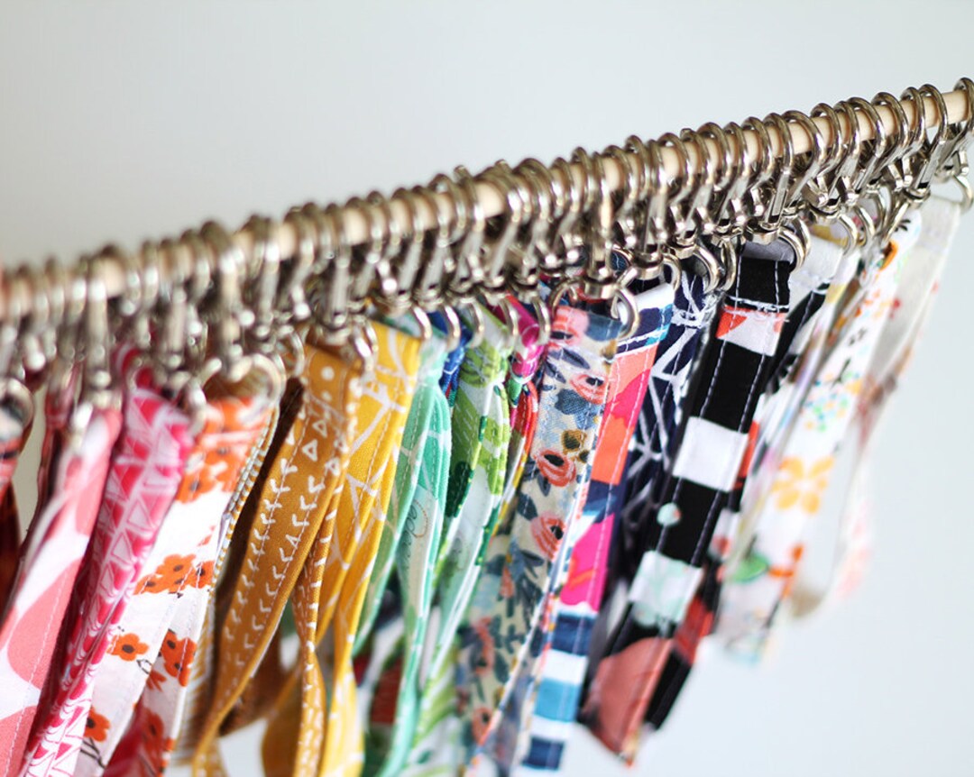 Keychain, Key Fob. BLACK BROWN GRAY Fabrics With Swivel Clip. Key Ring ...